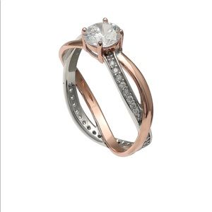 Jewelry | New Two Tone Silver Rose Gold Ring Sz 7 | Poshmark